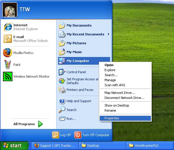 WorldTracker PLD Advanced HyperTerminal Advanced Setup.